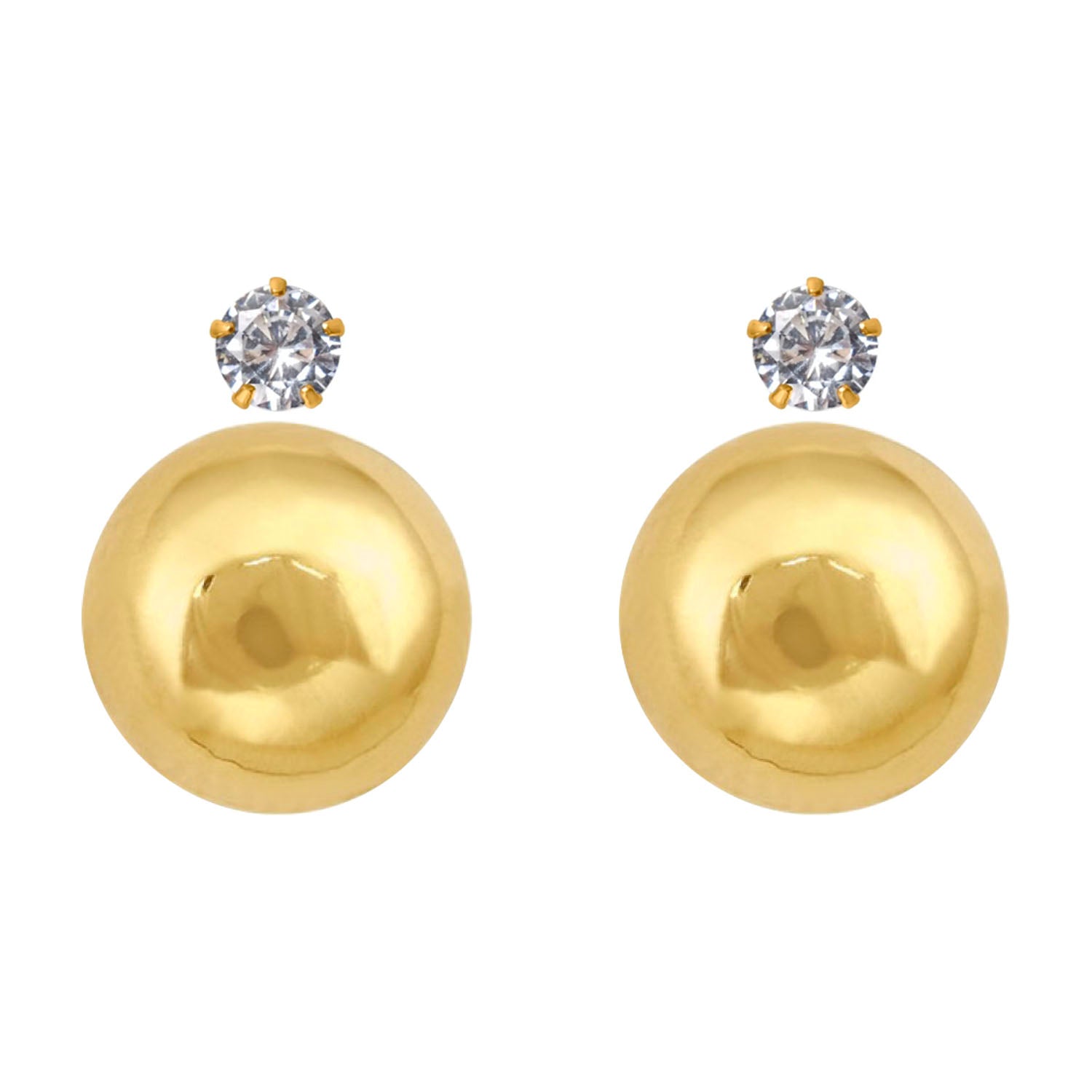 Aretes de broquel con Moissanita de 18K – GOLD SHIELD